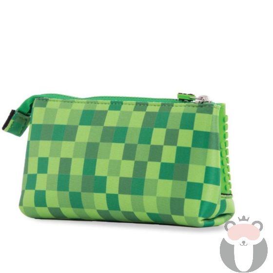 Несесер за моливи Pixie Crew PXA02, Зелен каре Майнкрафт - Tediko.bg