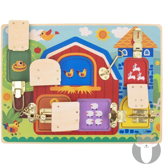 Tooky Toy, Активна дъска - бизиборд, с ключалки и резета - Tediko.bg