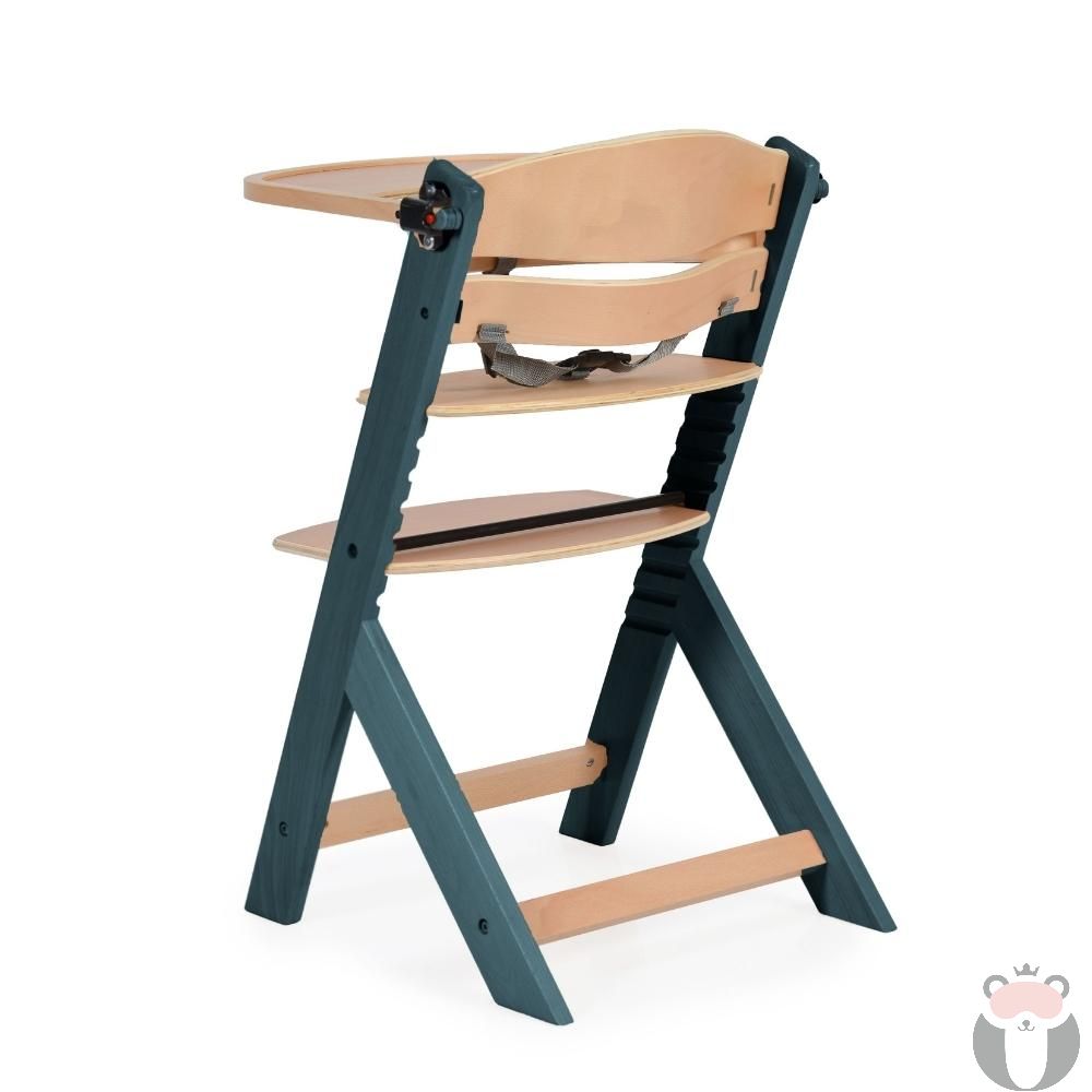 Cangaroo Детски дървен стол за хранене 2В1 NUTTLE, Сив - Tediko.bg