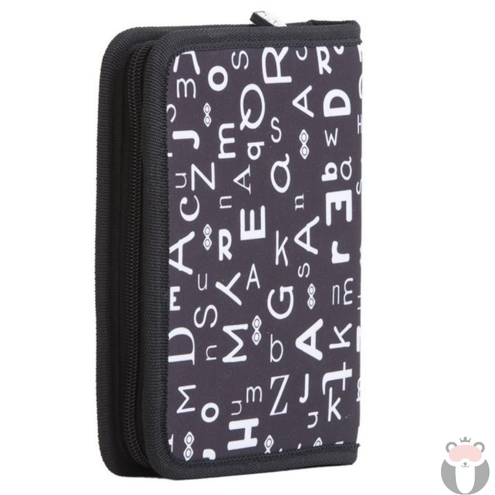 Несесер за моливи Pixie Crew PXA04, Черен с букви - Tediko.bg