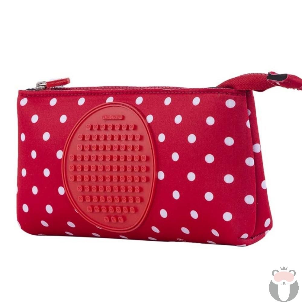 Несесер за моливи Pixie Crew PXA-02, Червен с бели точки - Tediko.bg