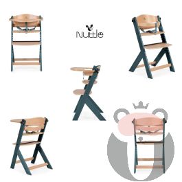 Cangaroo Детски дървен стол за хранене 2В1 NUTTLE, Сив - Tediko.bg